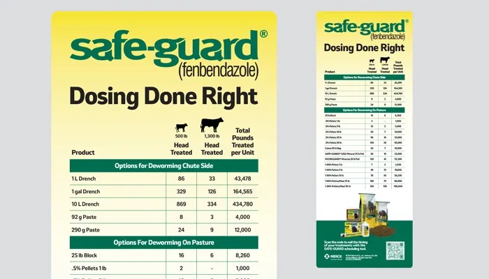 SAFE-GUARD® Dosing Chart Shelf Merchandiser - Merck Animal Health USA